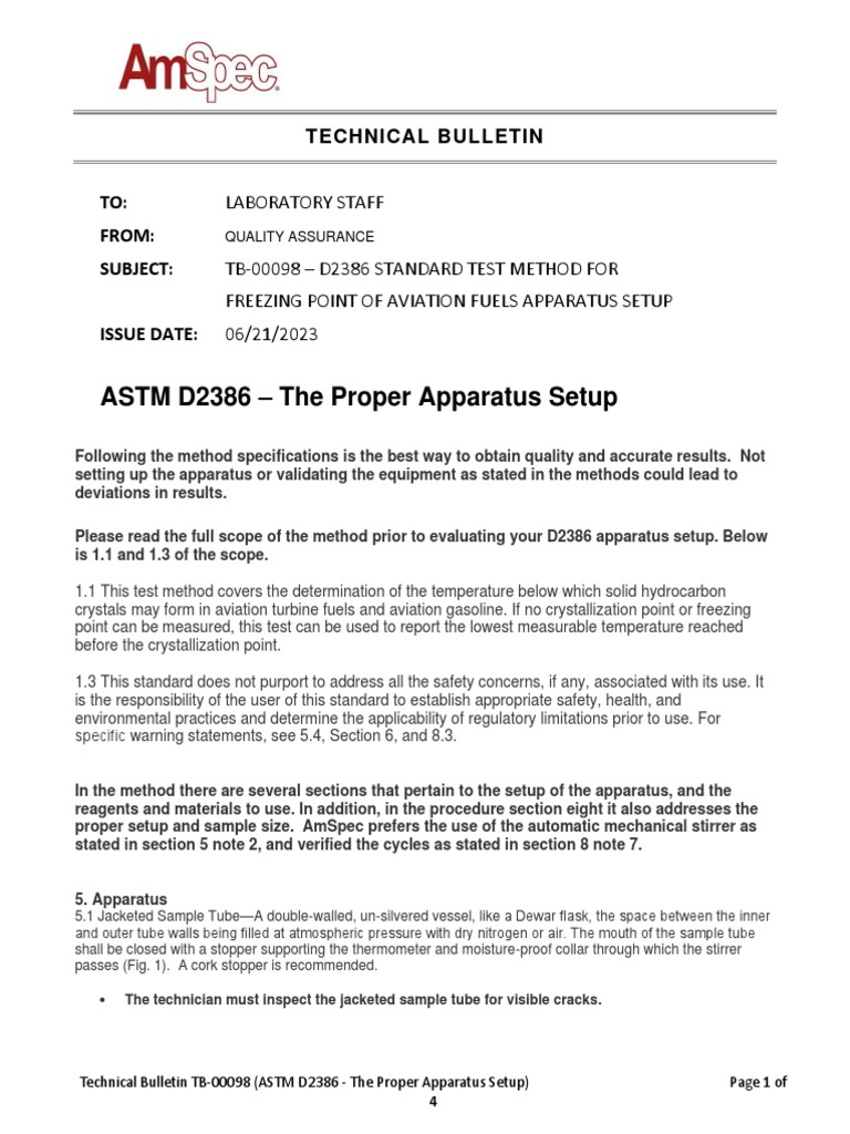 ASTM D2386 Apparatus Setup Guide | PDF | Coolant | Ethanol