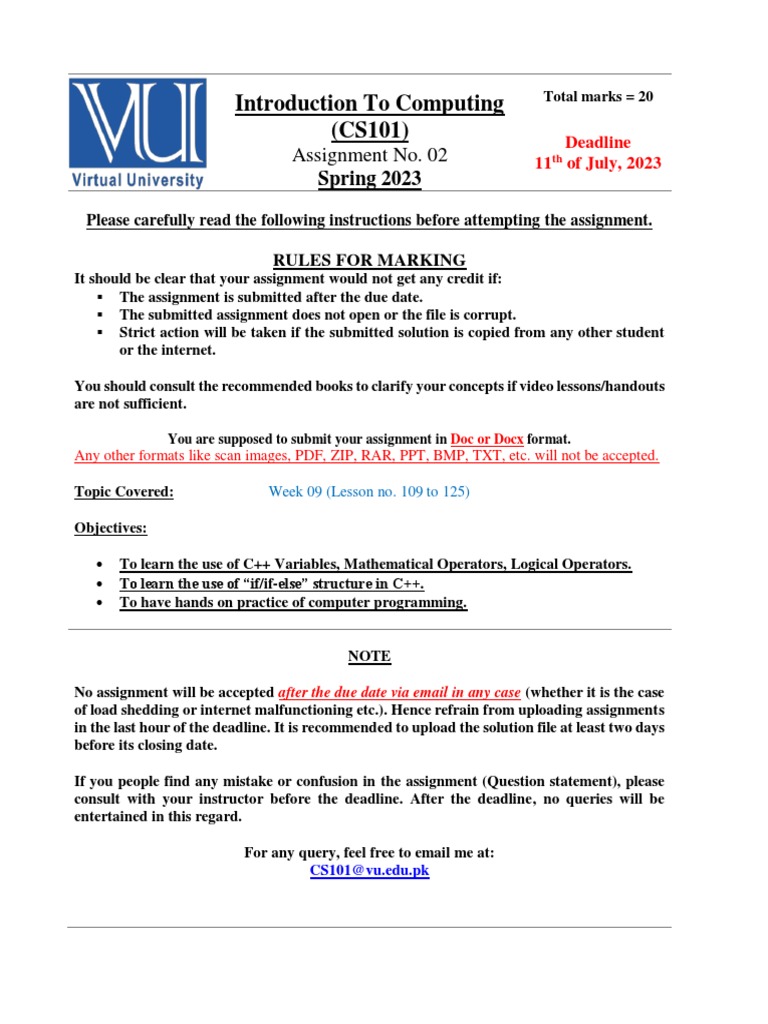 Spring 2023 - CS101 - 2 - SOL | PDF | Programming | Computer Program