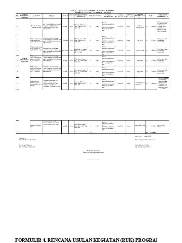 RUK Dan RPK BOK UKS 2024 | PDF