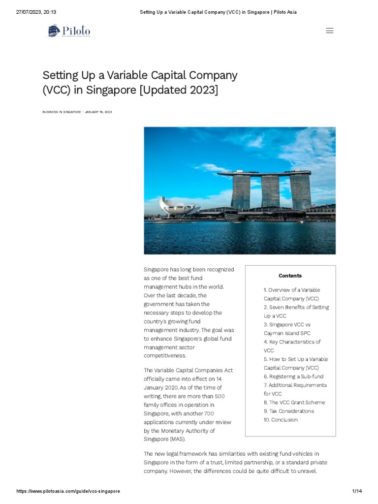 Setting Up A Variable Capital Company (VCC) in Singapore - Piloto Asia ...