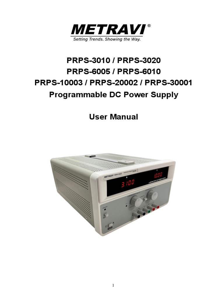 Metravi PRPS Single Channel Programmable DC Regulated Power Supply User ... Metravi PRPS Single Channel Programmable DC Regulated Power Supply User ...