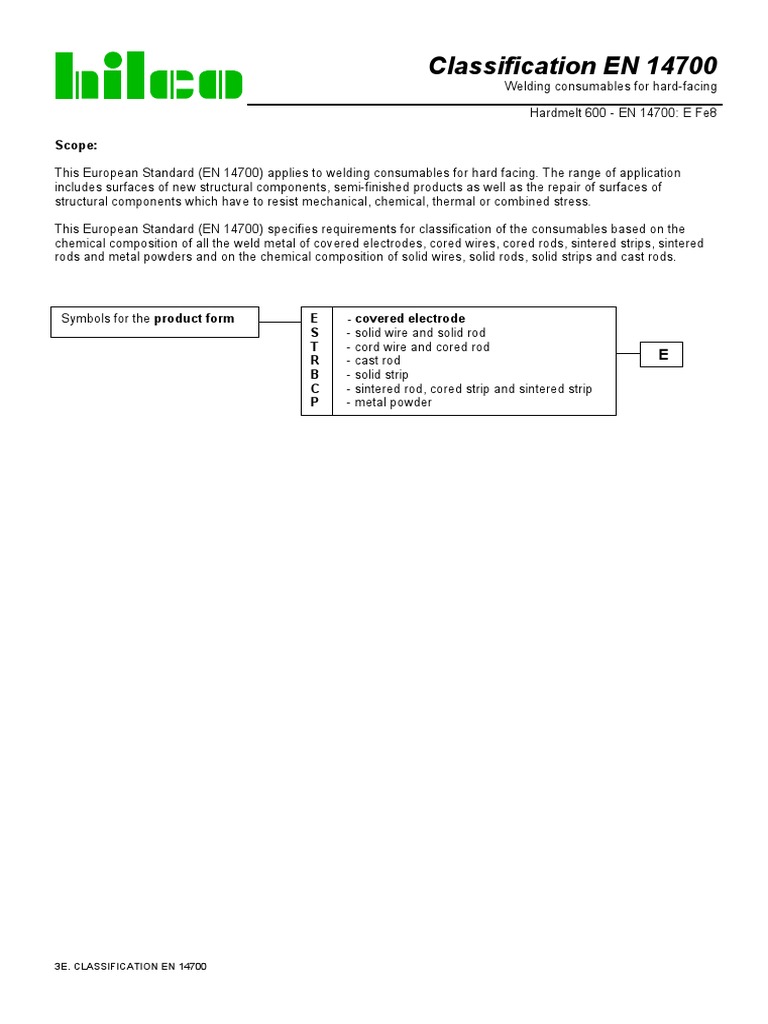 3e. Classification en 14700 | PDF | Welding | Construction