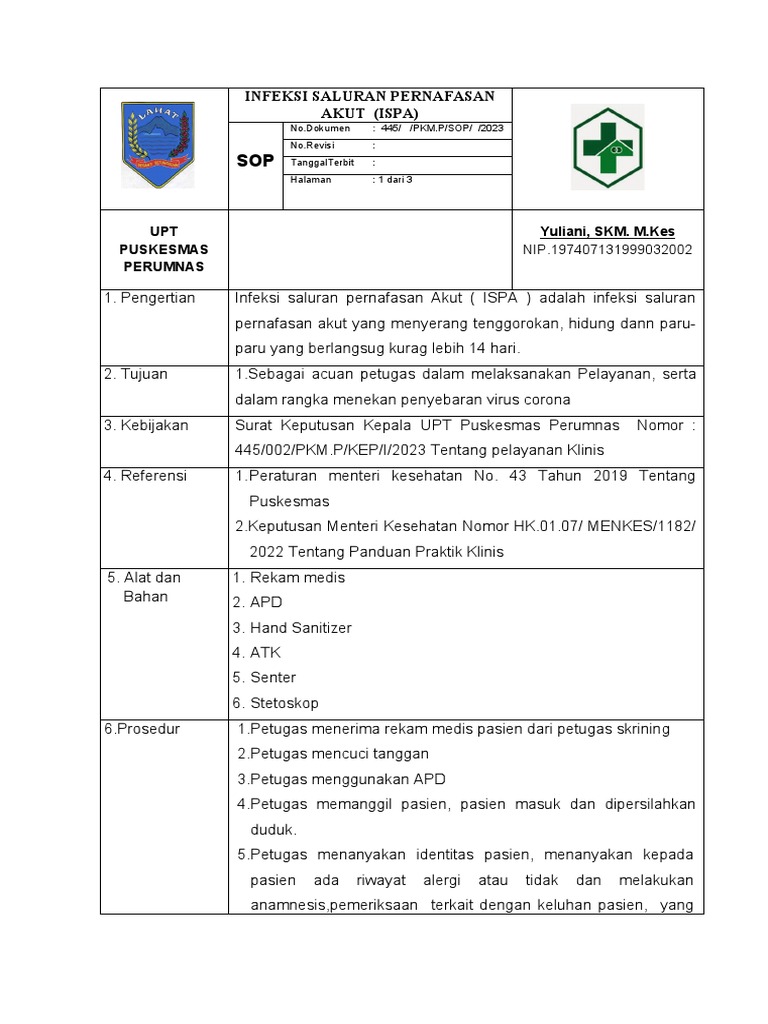 Sop Penyakit Ispa | PDF