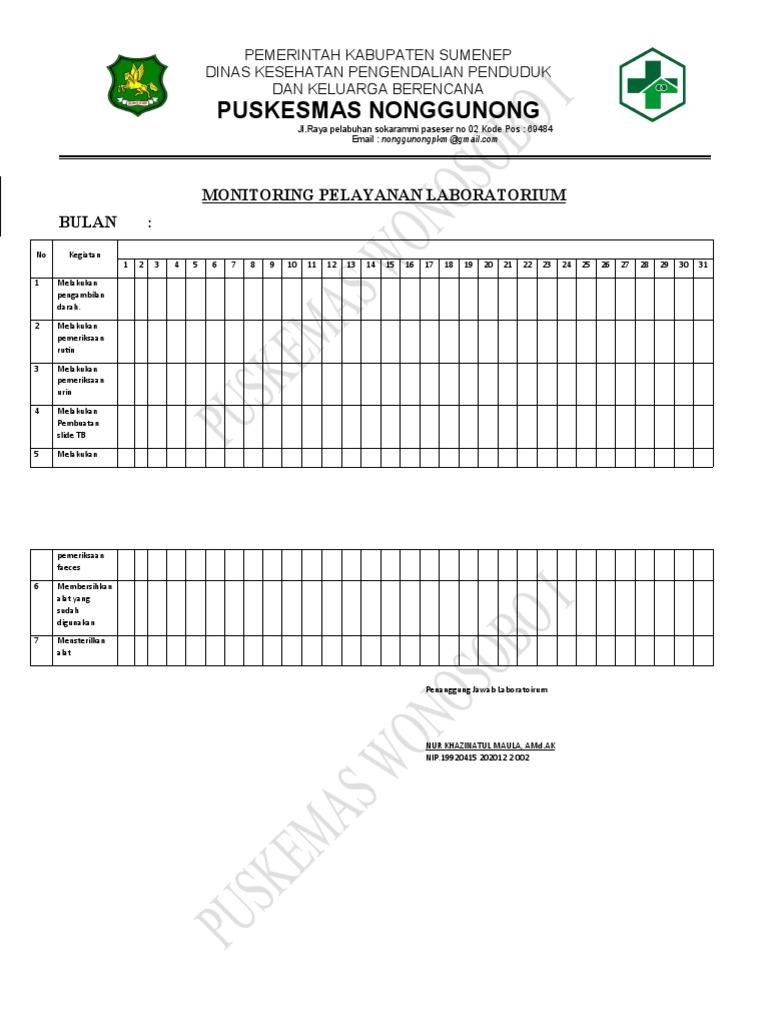 Monitoring Pelayanan Laboratorium | PDF | Sains & Matematika