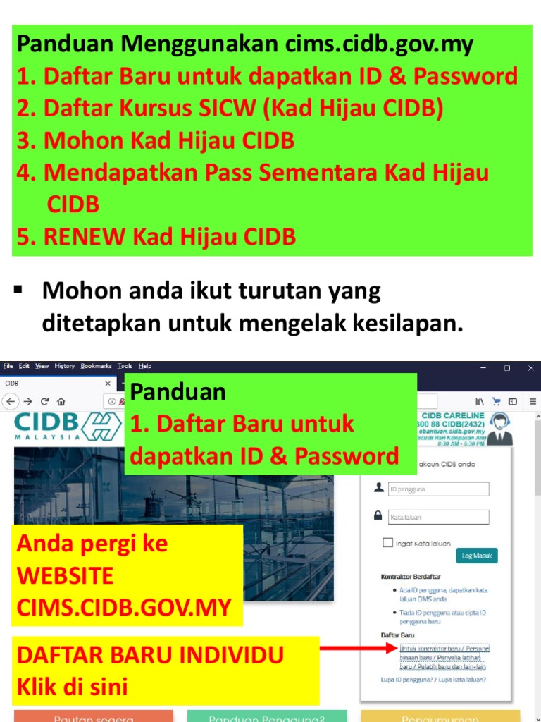 Panduan Mengunakan Cims CIDB (LAPTOP-H7J91AH4's Conflicted Copy 2021-04 ...