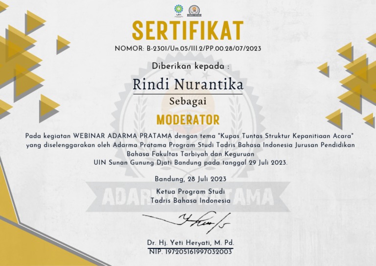 Sertifikat Moderator | PDF