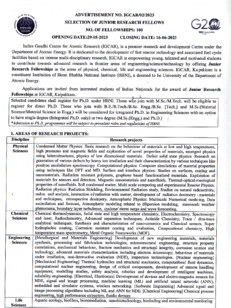 JRF AdvtNo 02 2023 | PDF