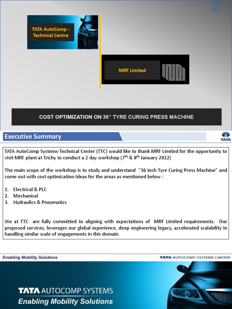 MRF 36 Inch Tyre Curing Press Cost Optimization Report | PDF | Actuator | Concrete