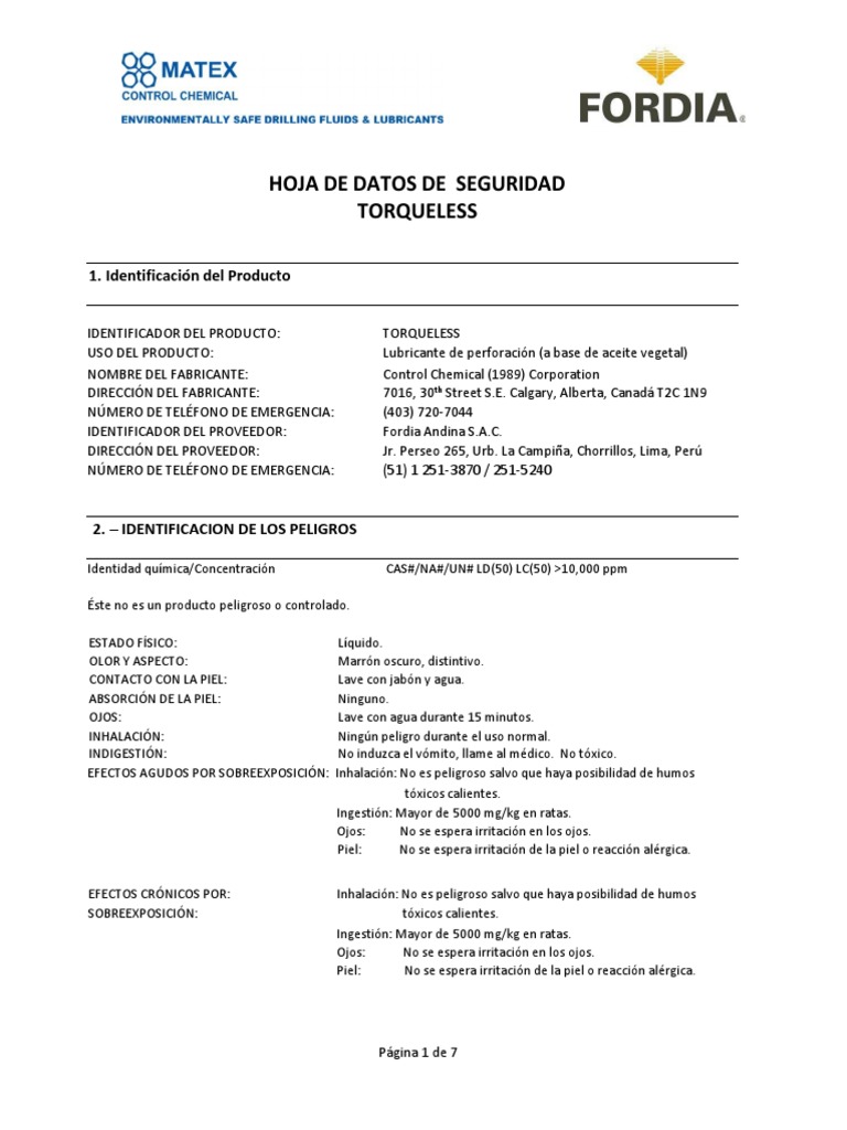 Rc-004 Msds Torqueless | PDF
