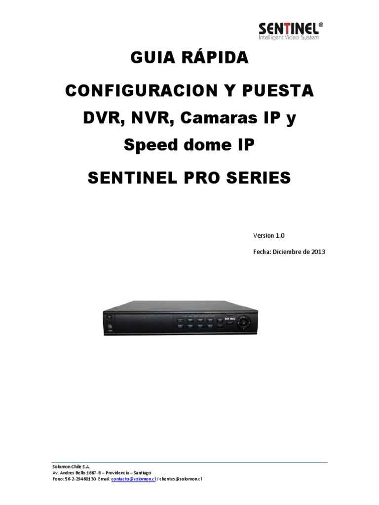 utf-8''GUIA RAÌ PIDA PARA DVR-NVR-Camara IP-Speed Dome IP Sentinel Pro ...
