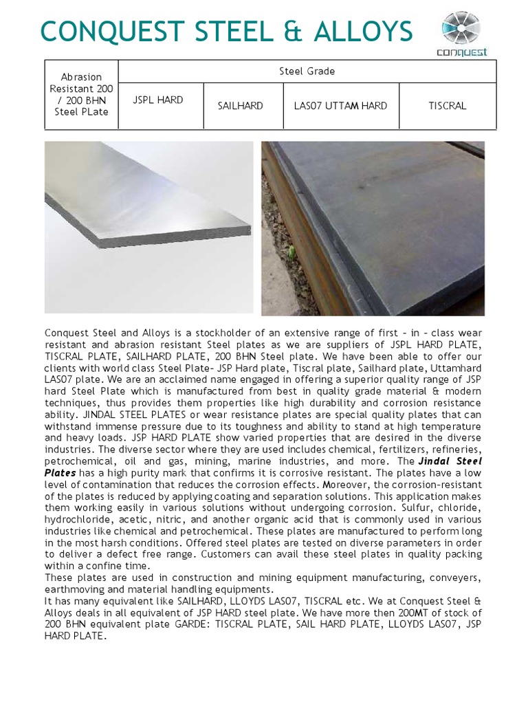 JSPL Hard Plate | PDF | Steel | Corrosion