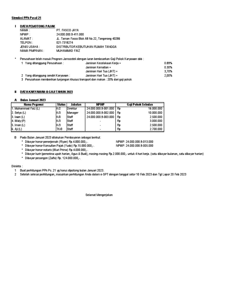 Simulasi e-SPT 21 | PDF