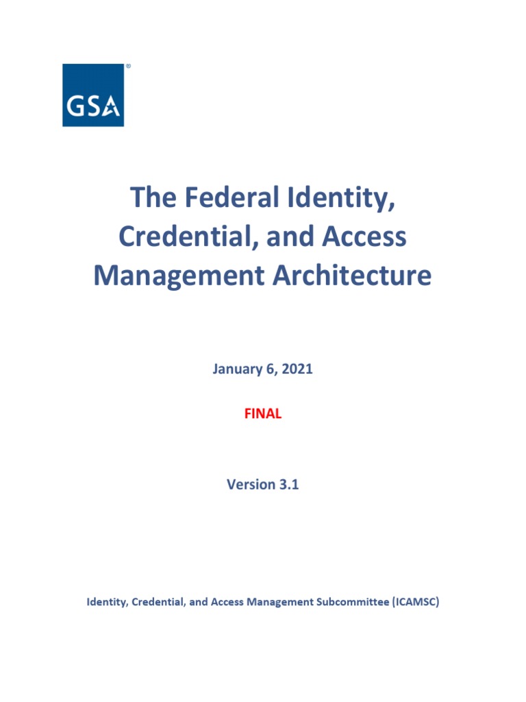 Federal Identity, Credential, and Access Management Architecture | PDF ...