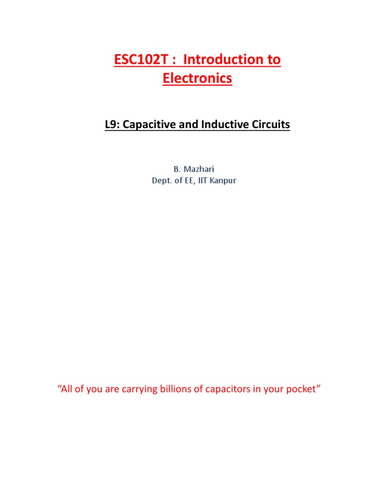 ESC201T L9 Capacitors and Inductors | PDF | Capacitor | Field Effect Transistor
