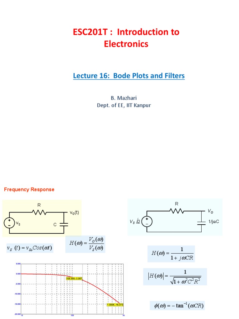 ESC201T L16 Bode Plot and Filters | PDF | Electronic Filter | Frequency