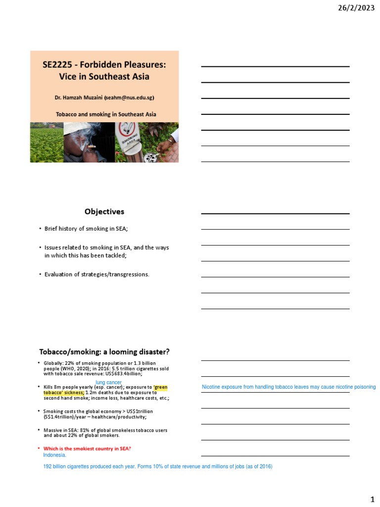 SE2225 WK 7 Smoking SEA - Handout | PDF | Tobacco Smoking | Addiction SE2225 WK 7 Smoking SEA - Handout | PDF | Tobacco Smoking | Addiction