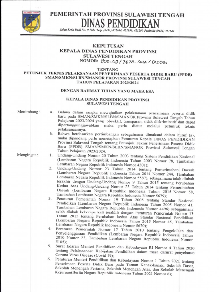 Juknis PPDB 2023 | PDF