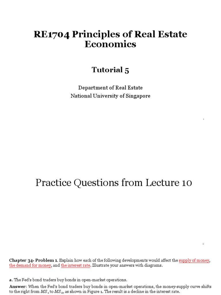 Tutorial5 RE1704 AY22 23 | PDF | Labour Economics | Fiscal Multiplier