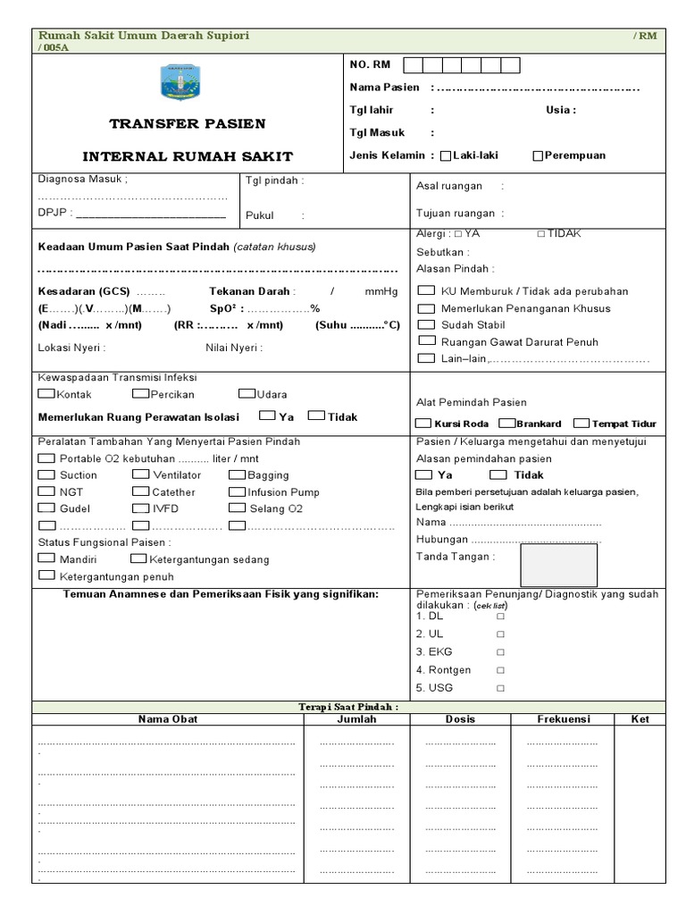 005A. Transfer Pasien UGD | PDF