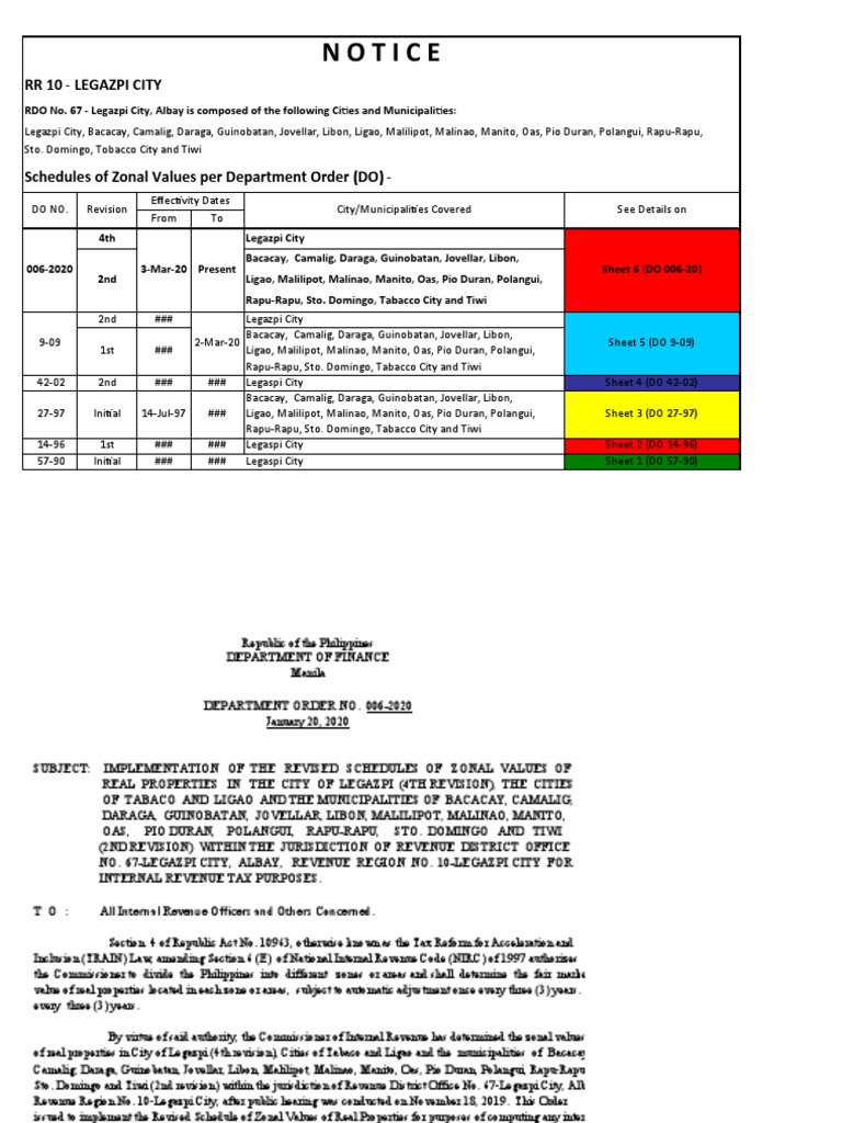 RDO No. 67 - Legazpi City, Albay | PDF
