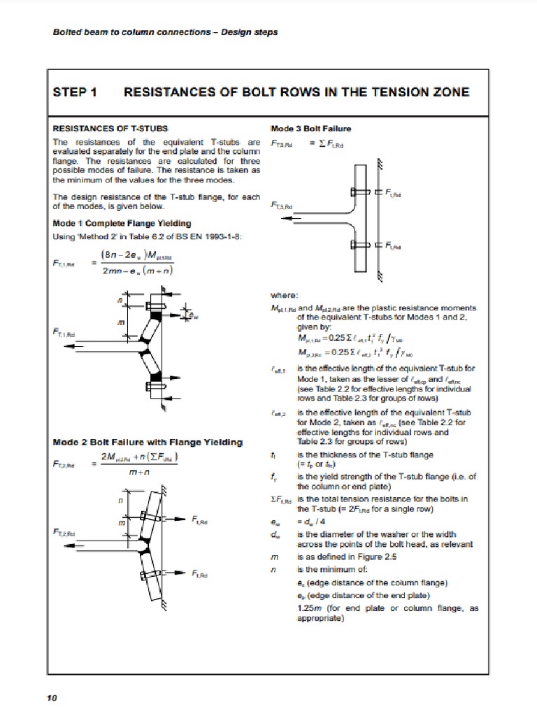 Bolted Beam To Column Connections-Design Step 1.2 | PDF
