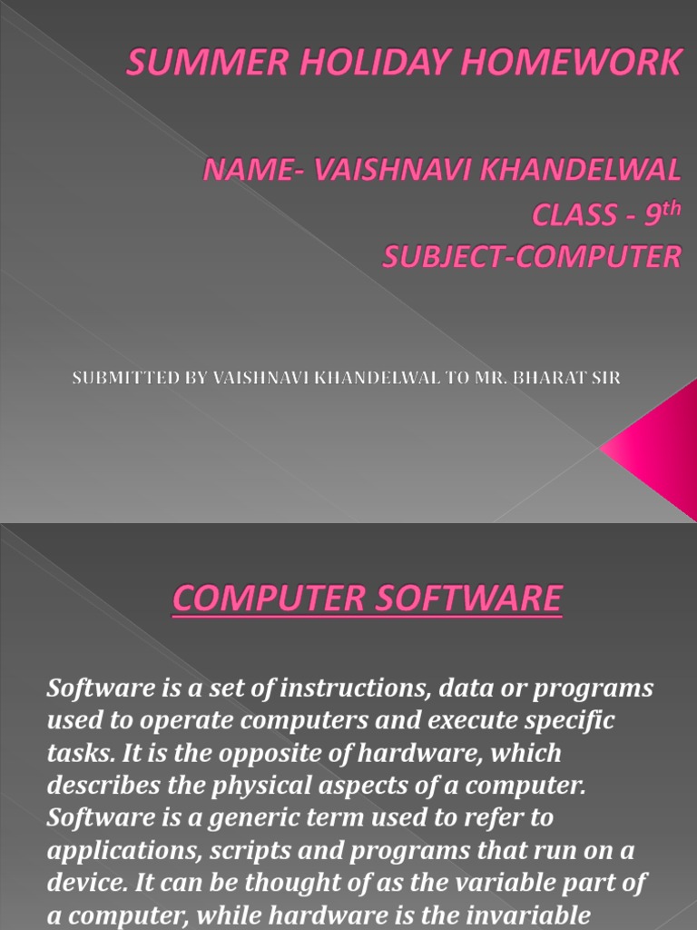 Summer Holiday Homework | Download Free PDF | Source Code | Programming