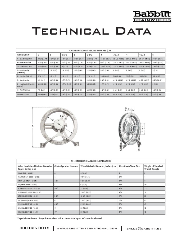 Chainwheel Tech Data | PDF | Home & Garden