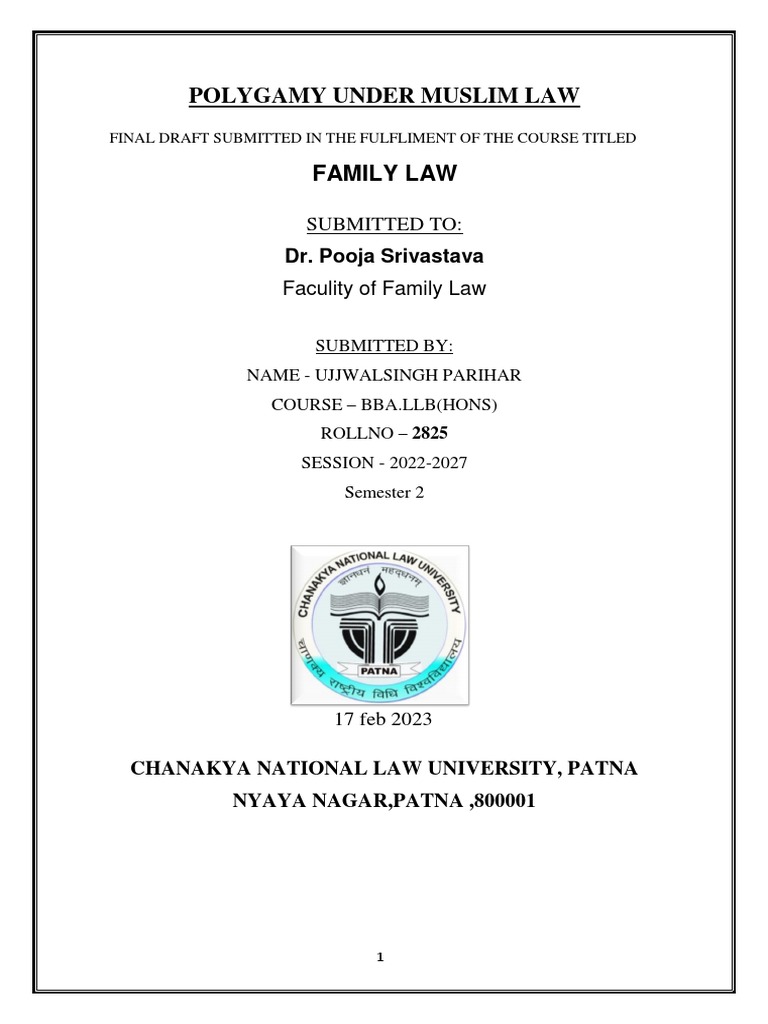 Family Law (1) New | PDF | Marriage | Polygamy