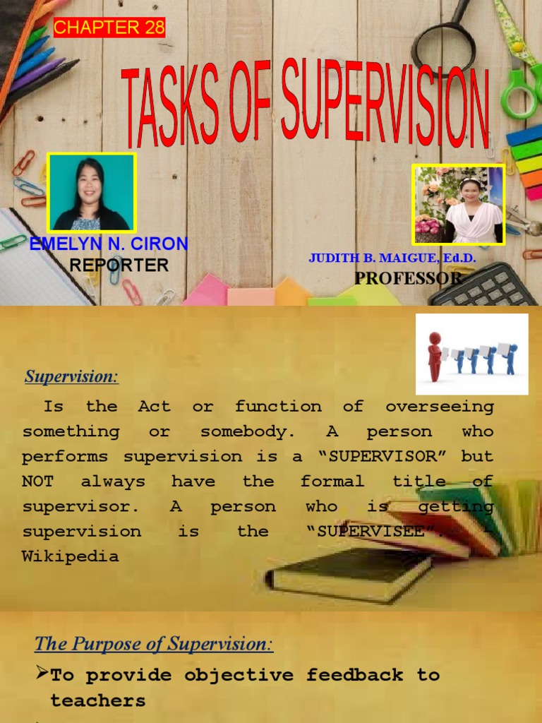 28 Tasks of Supervision Emelyn N. Ciron | PDF