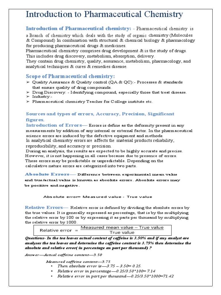 Introduction To Pharmaceutical - Chemistry | PDF | Significant Figures ...