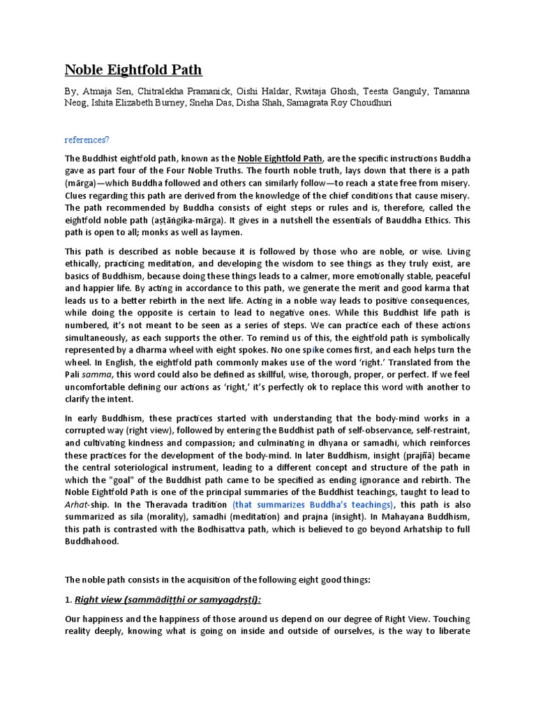 Eightfold Path | PDF | Noble Eightfold Path | Religious Philosophical Concepts