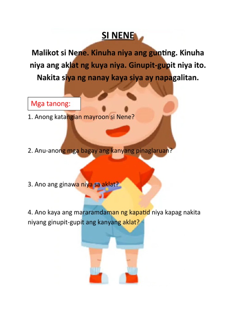 Pagsasanay Sa Pag Basa SI NENE | PDF