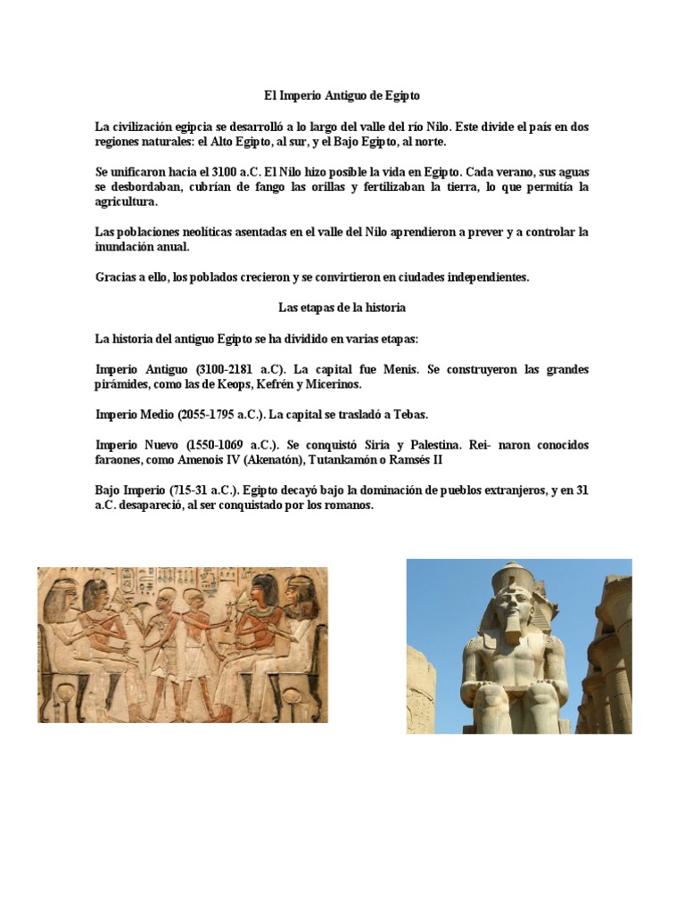 Historia del Imperio Antiguo Egipto | PDF