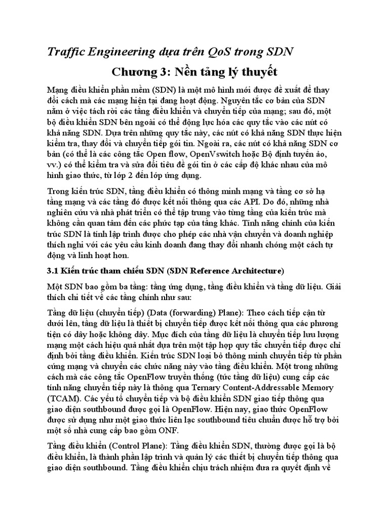 Traffic Engineering D A Trên Qos Trong Sdn Pdf