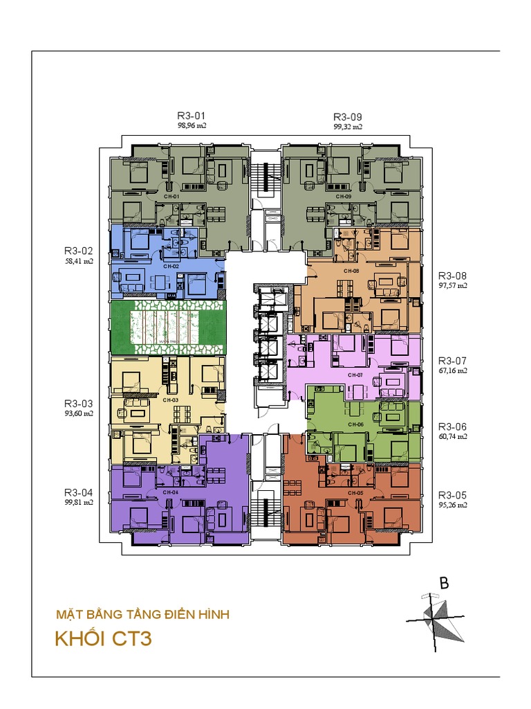 Khối Ct3: Mặt Bằng Tầng Điển Hình | PDF