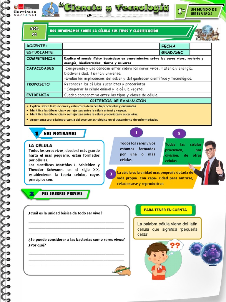 B1º Act 2 Cyt Unid 1 - Sem 2 | PDF | Relaciones personales, crianza y desarrollo personal ...