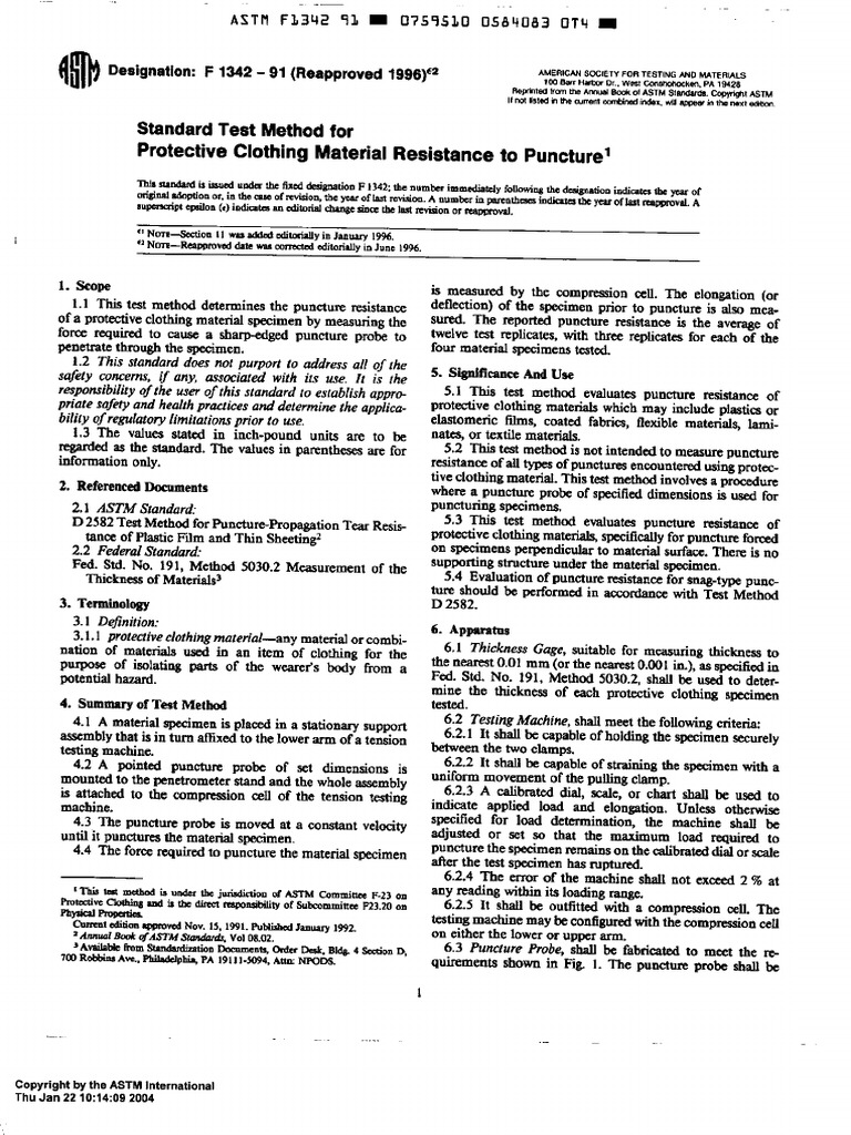 Astm F 1342 | PDF