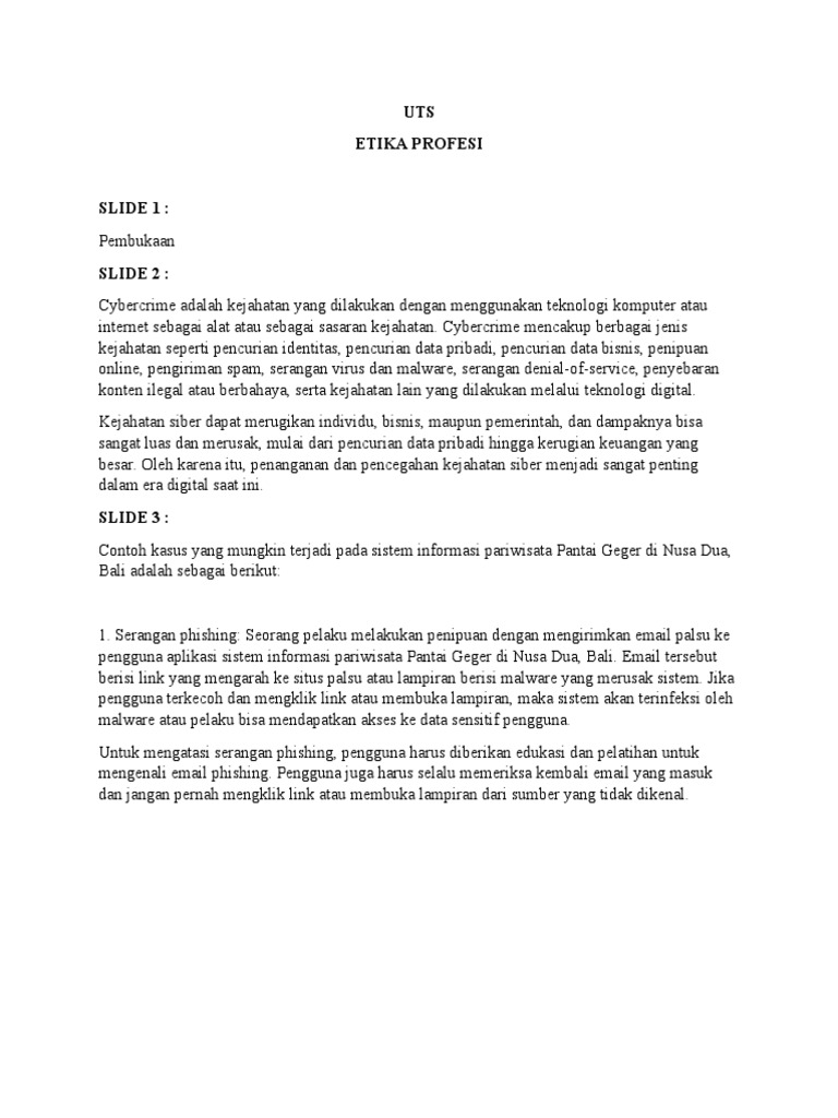 UTS Etika Profesi | PDF