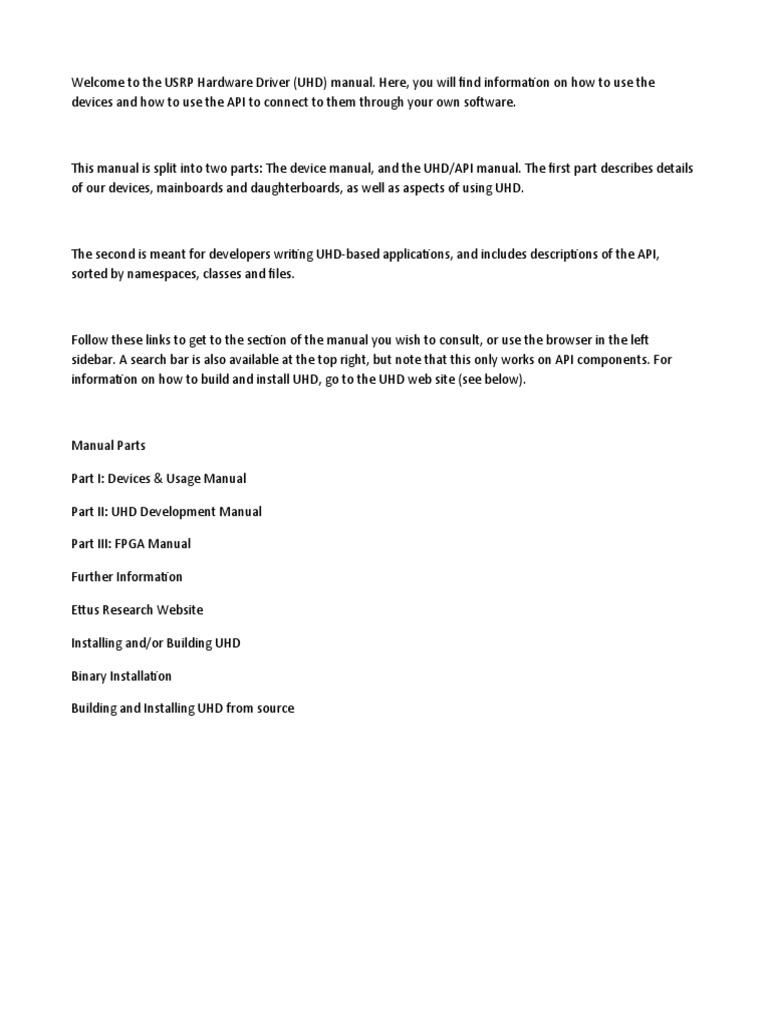 USRP Hardware Driver Manual Guide | PDF