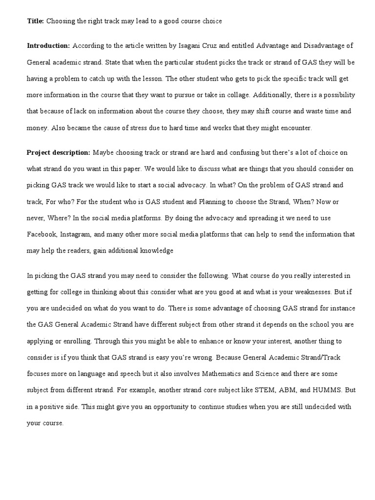 Concept Paper About GAS Strand | PDF | Human Communication | Communication