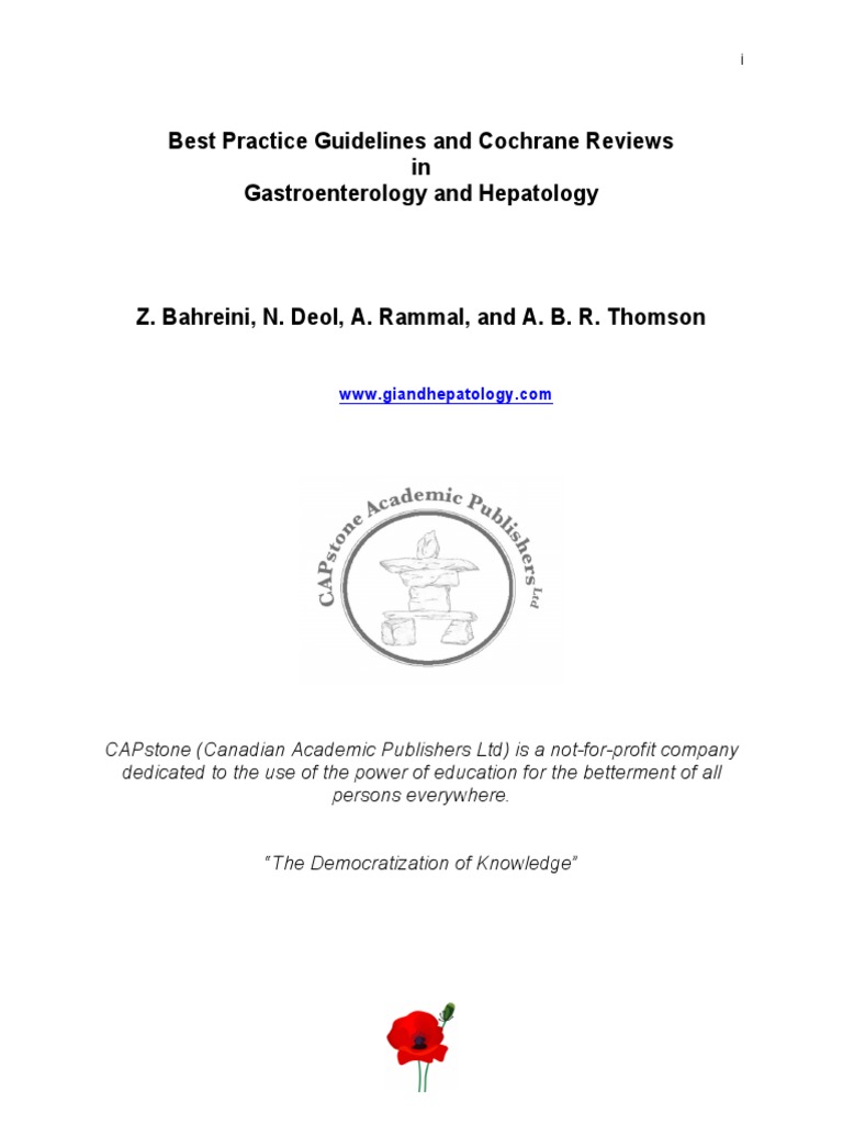 Best Practice Guidelines and Cochrane Reviews in Gastroenterology and ...