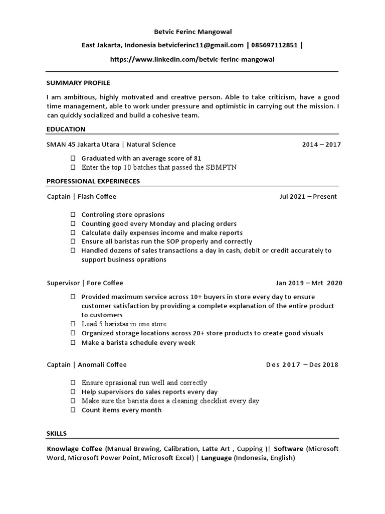 BFM Resume | PDF