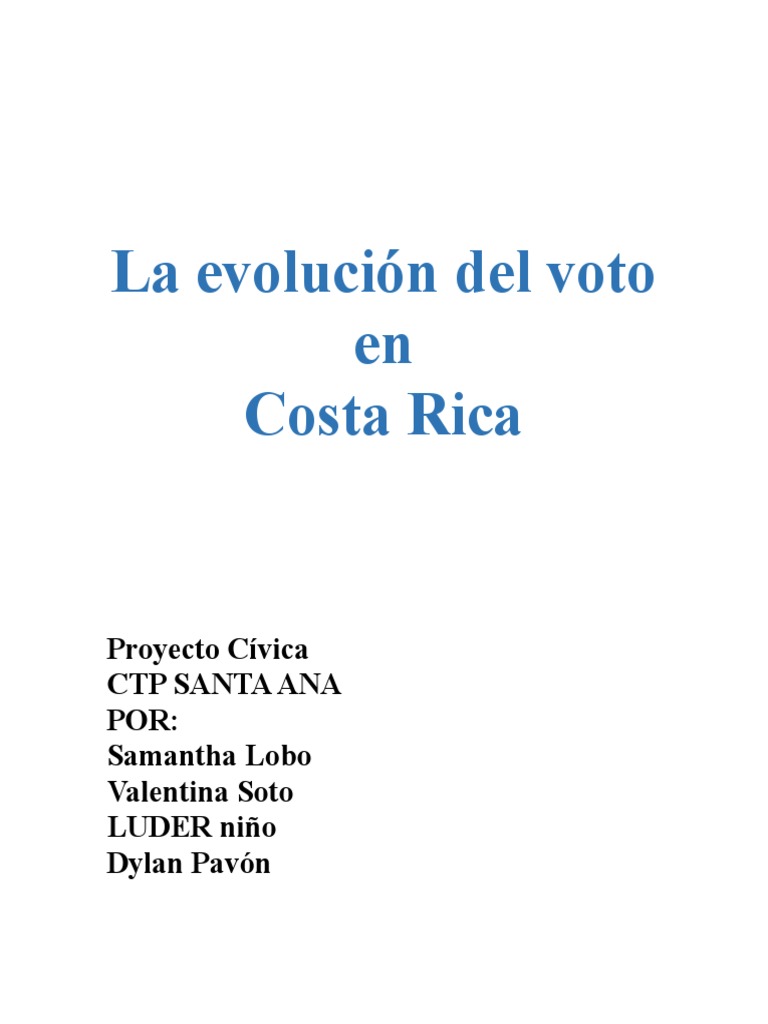 La Evolución Del Voto en Costa Rica | PDF