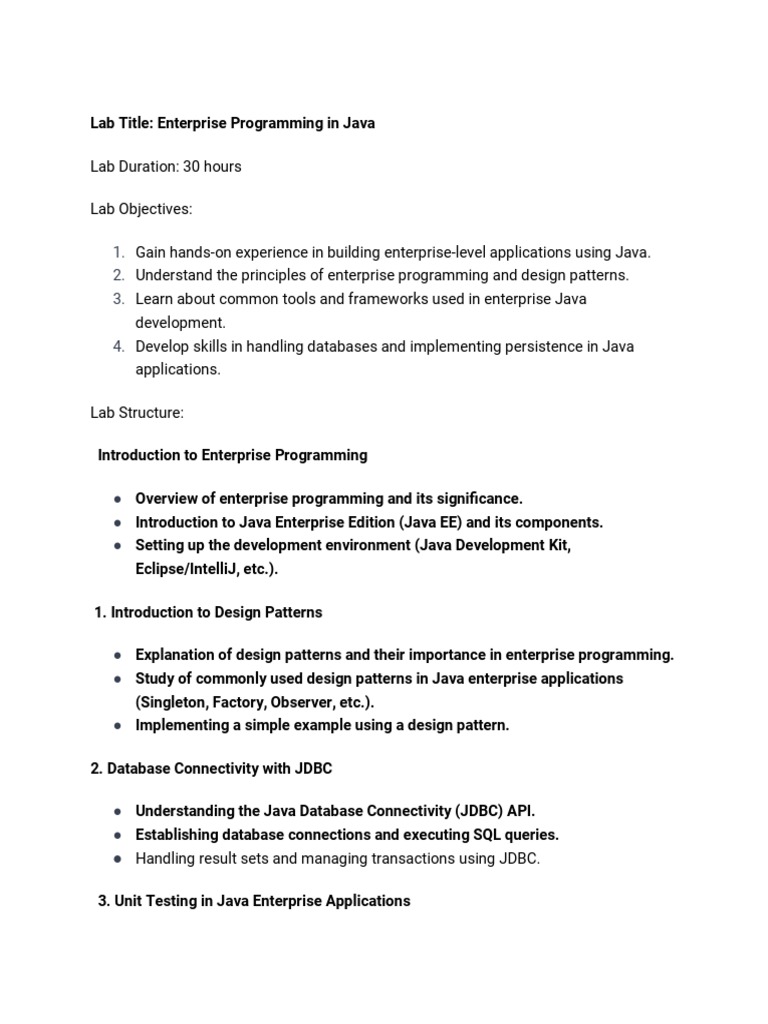 Enterprise Programming Pdf Spring Framework Java Programming 8709