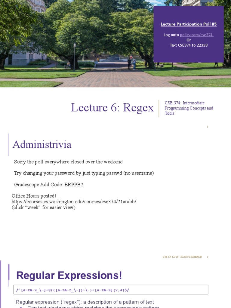 Lecture 06 | PDF | Regular Expression | Computing Lecture 06 | PDF | Regular Expression | Computing