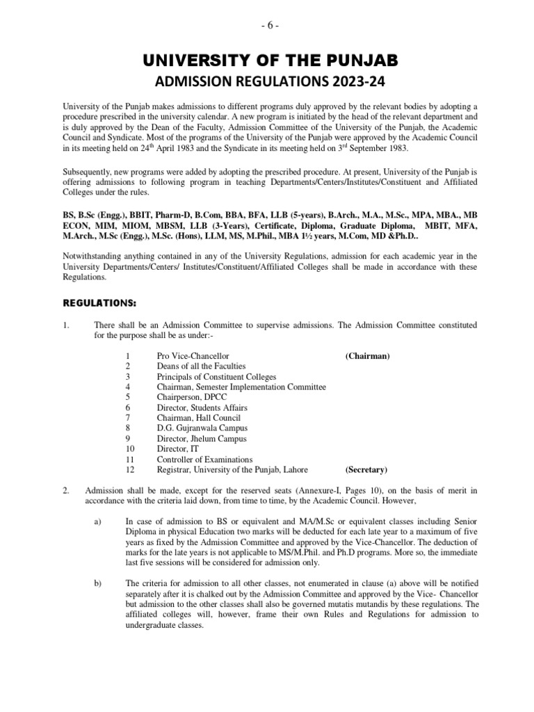 Admission Regulations Book | PDF | Academic Degree | Master Of Science