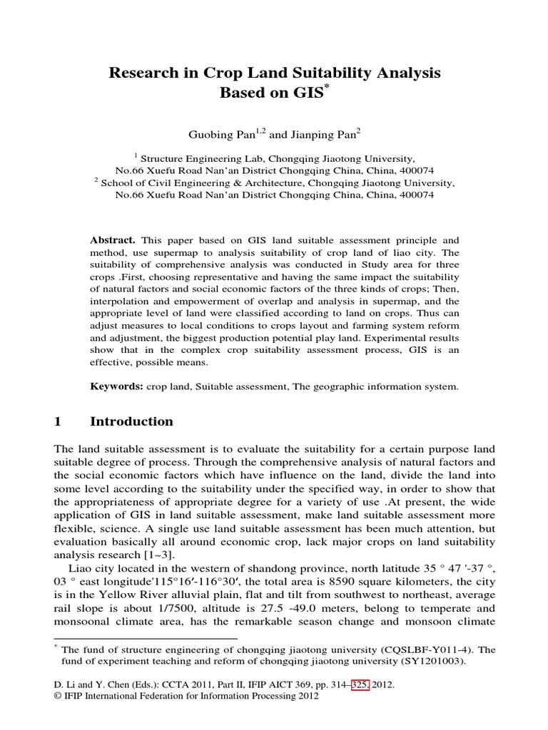 Research in Crop Land Suitability Analysis | PDF | Soil Fertility | Soil