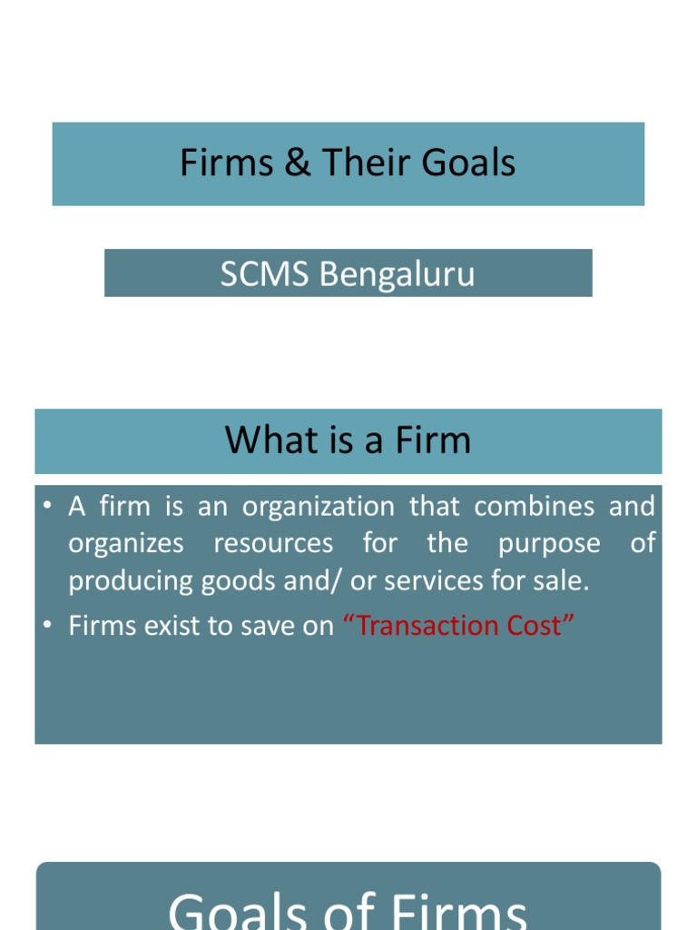 Firms and Their Goals | PDF | Profit (Economics) | Economics