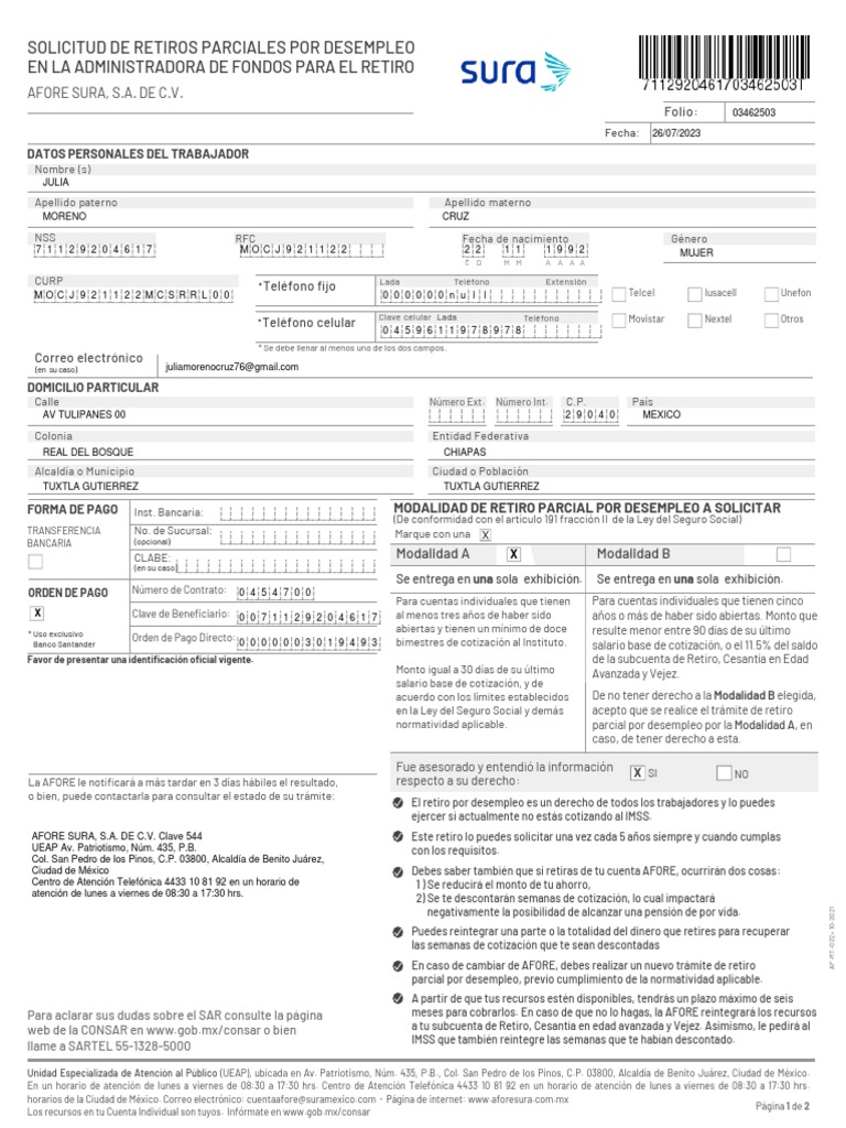 Solicitud de Retiros Parciales | PDF