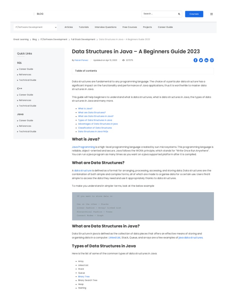 WWW Mygreatlearning Com Blog Data Structures Using Java | PDF